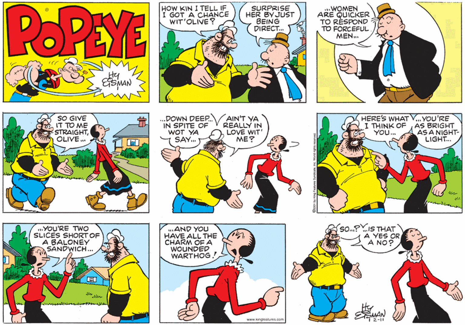 Popeye Comic Strip 2001-02-11 | Comics Kingdom
