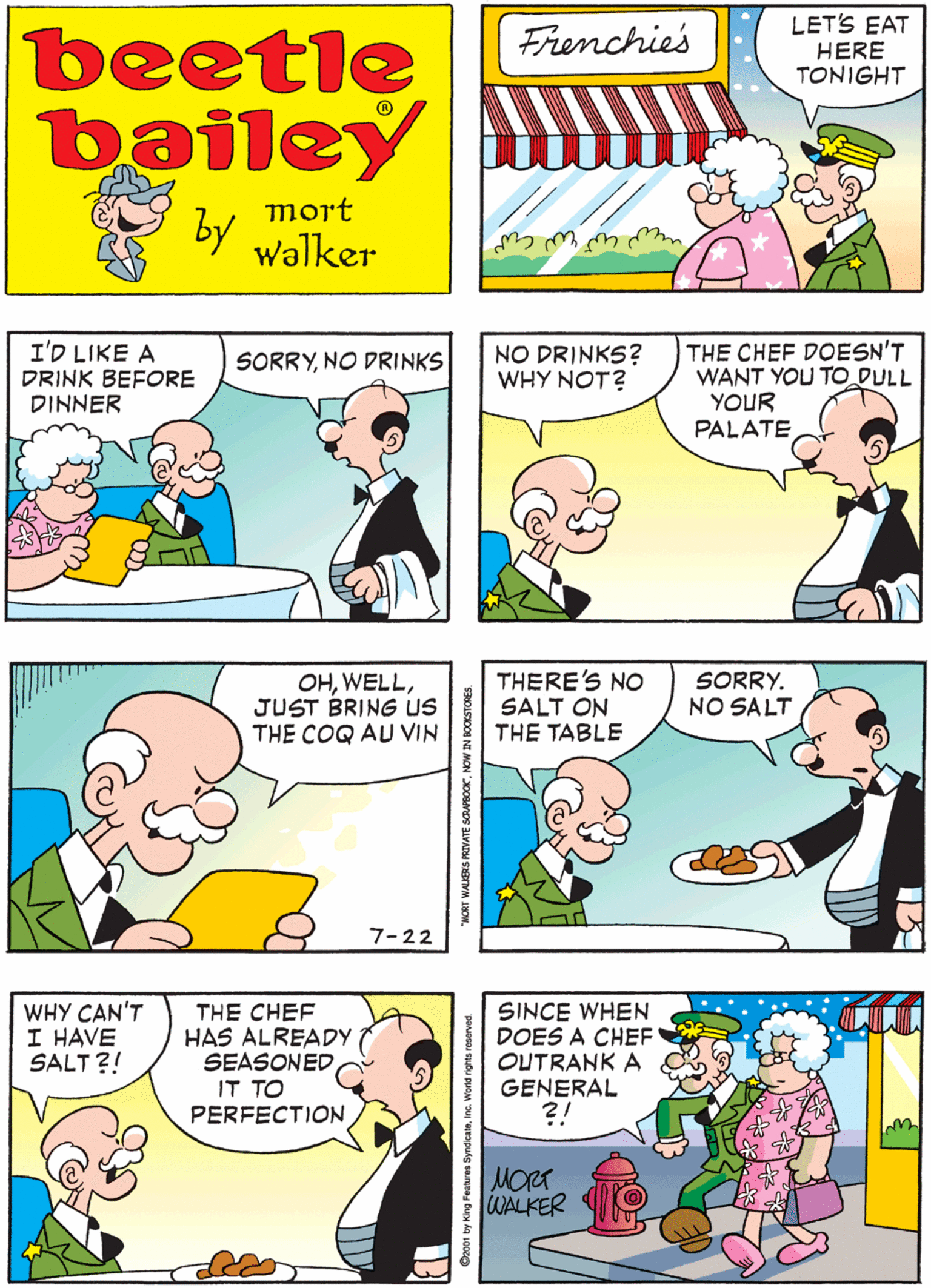 Beetle Bailey Comic Strip 2001-07-22 | Comics Kingdom