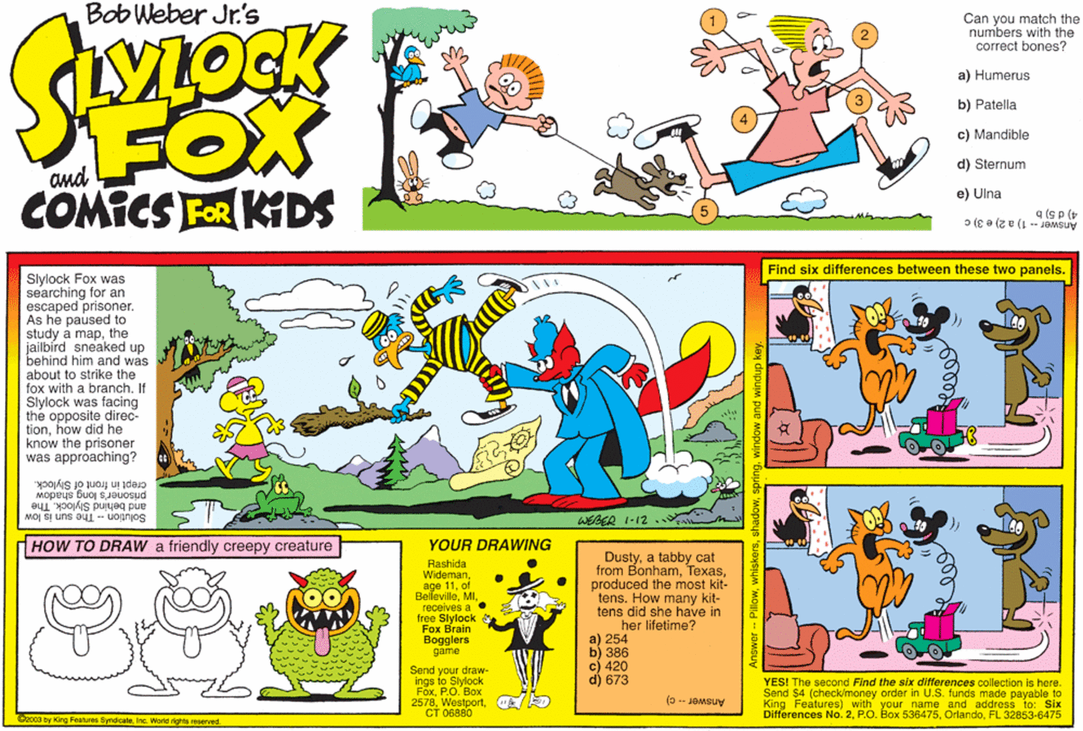 Slylock Fox Comic Strip 2003-01-12 | Comics Kingdom