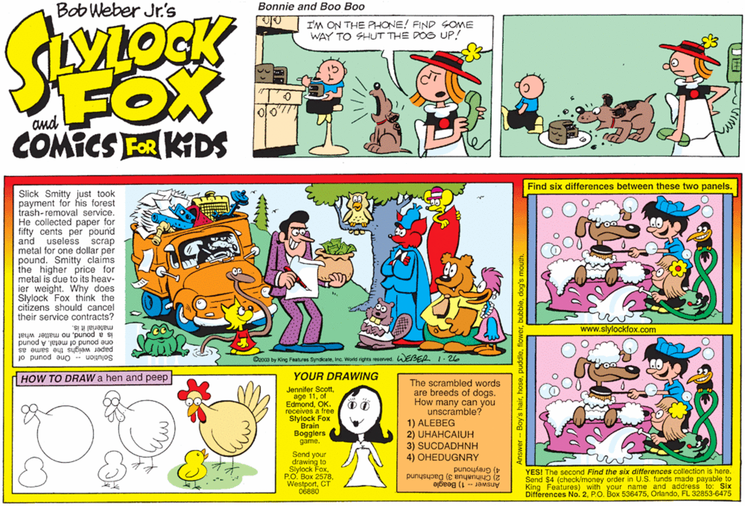 Slylock Fox Comic Strip 2003-01-26 | Comics Kingdom