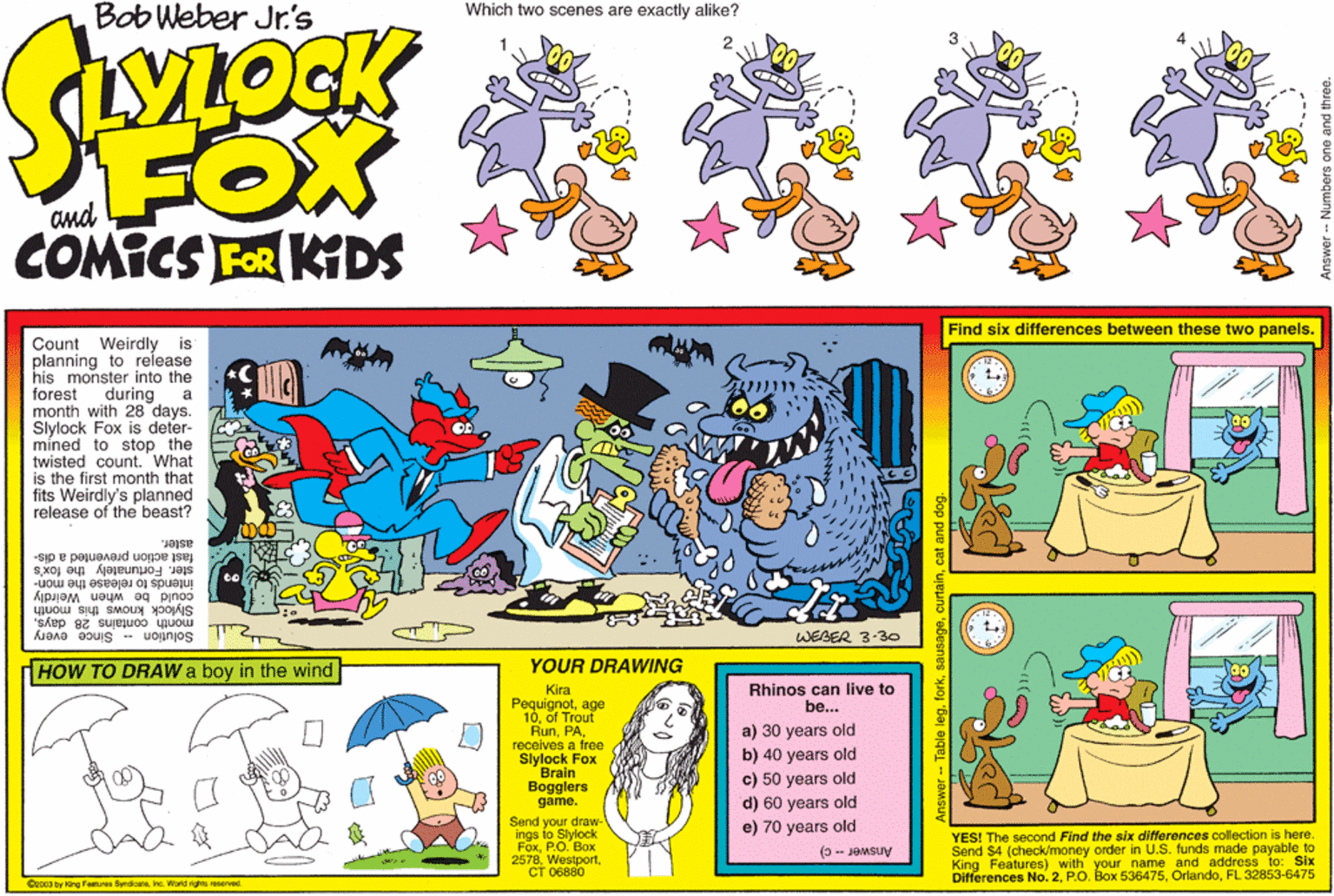 Slylock Fox Comic Strip 2003-03-30 | Comics Kingdom