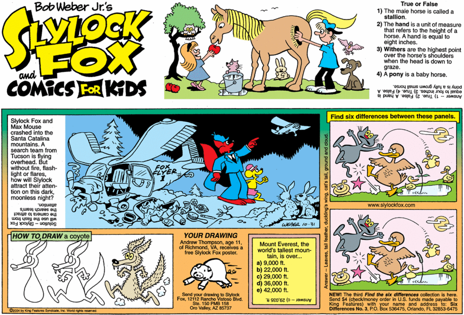 Slylock Fox Comic Strip 2004-10-31 | Comics Kingdom