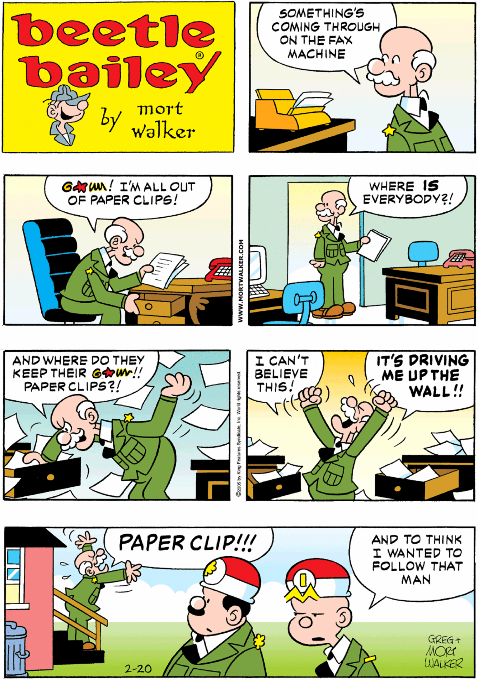 Beetle Bailey Comic Strip 2005-02-20 | Comics Kingdom