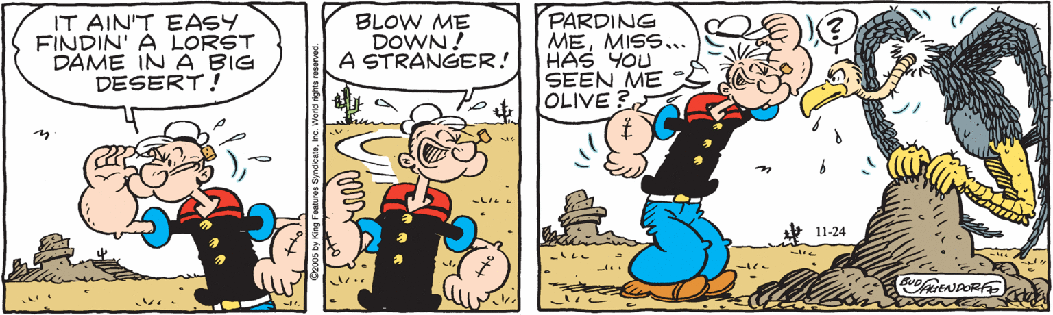 Popeye Comic Strip 2005-11-24 | Comics Kingdom
