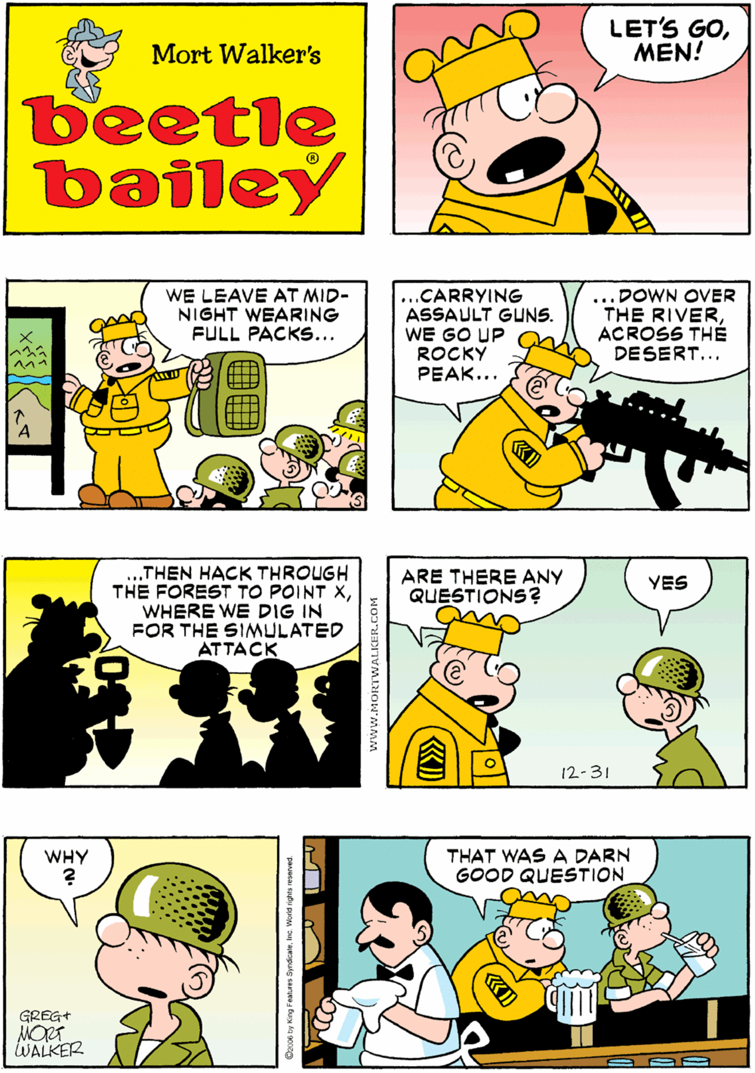 Beetle Bailey Comic Strip 2006-12-31 | Comics Kingdom