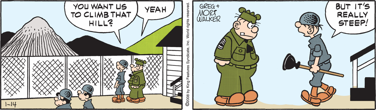Beetle Bailey Comic Strip 2008-01-14 | Comics Kingdom