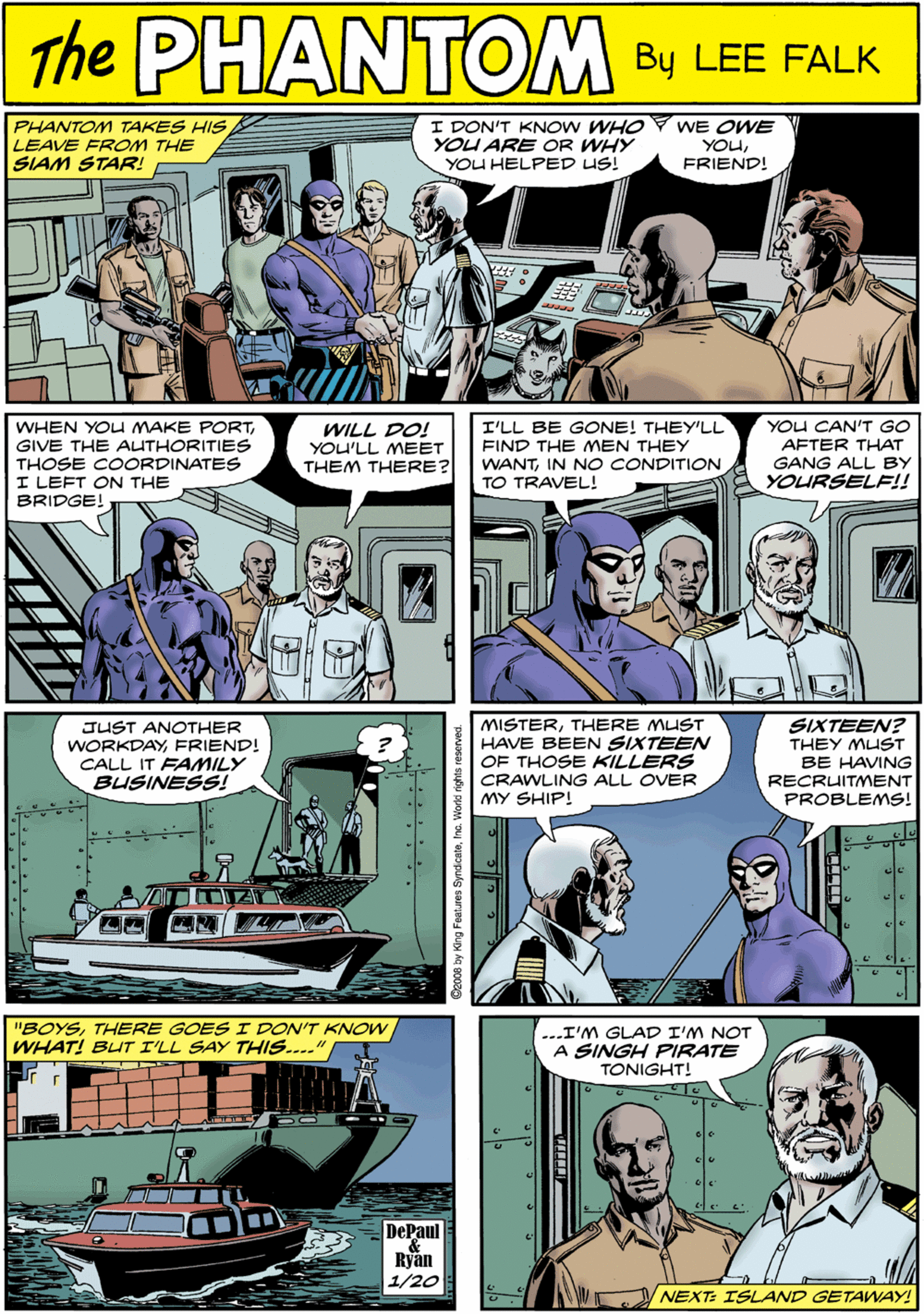The Phantom Comic Strip 2008-01-20 | Comics Kingdom