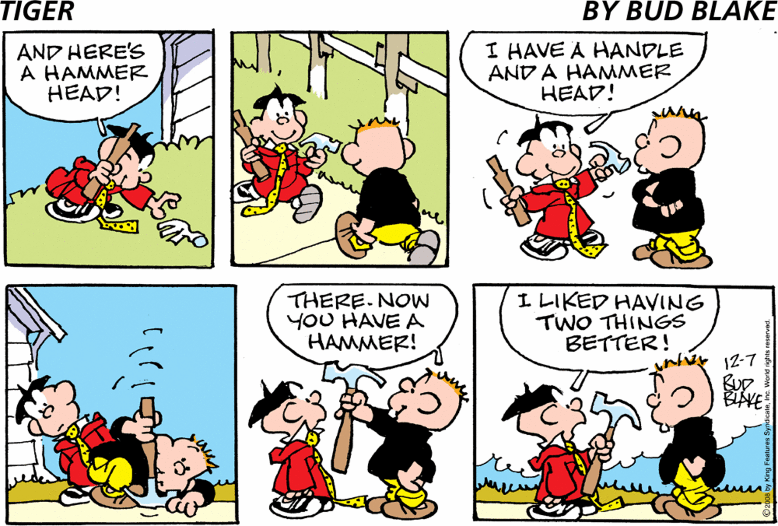 Tiger Comic Strip 2008-12-07 | Comics Kingdom