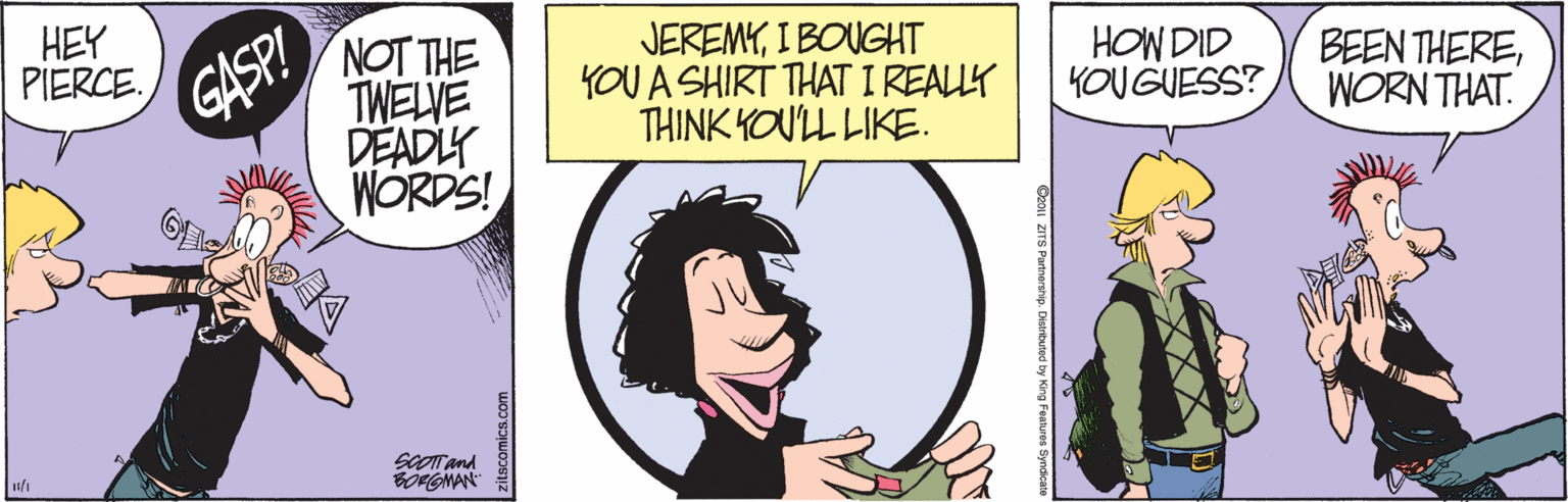 Zits Comic Strip 2011-11-01 | Comics Kingdom