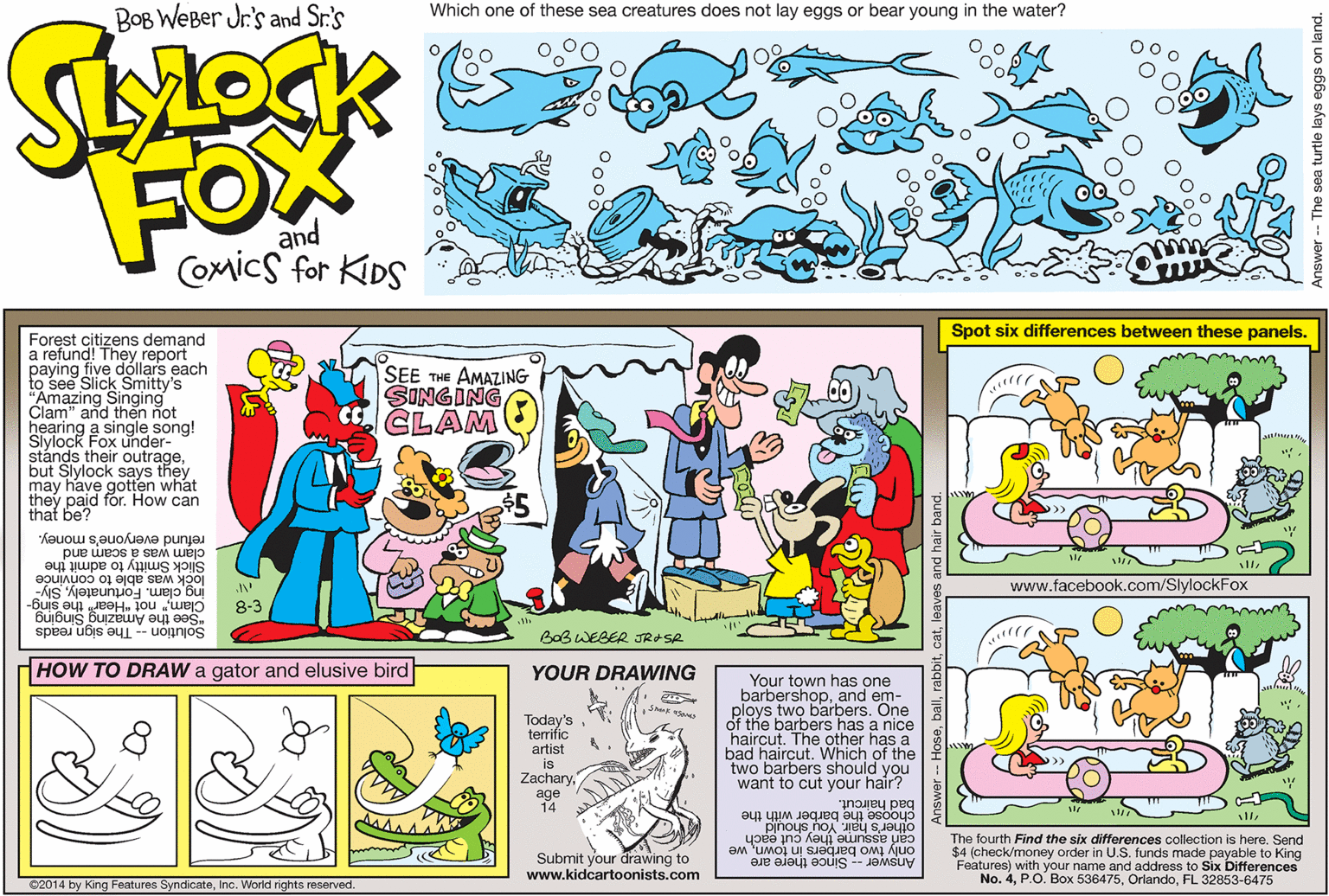 Slylock Fox Comic Strip 2014-08-03 | Comics Kingdom