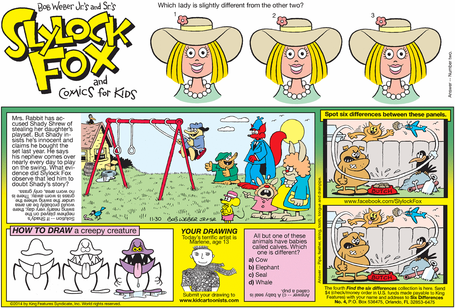 Slylock Fox Comic Strip 2014-11-30 | Comics Kingdom