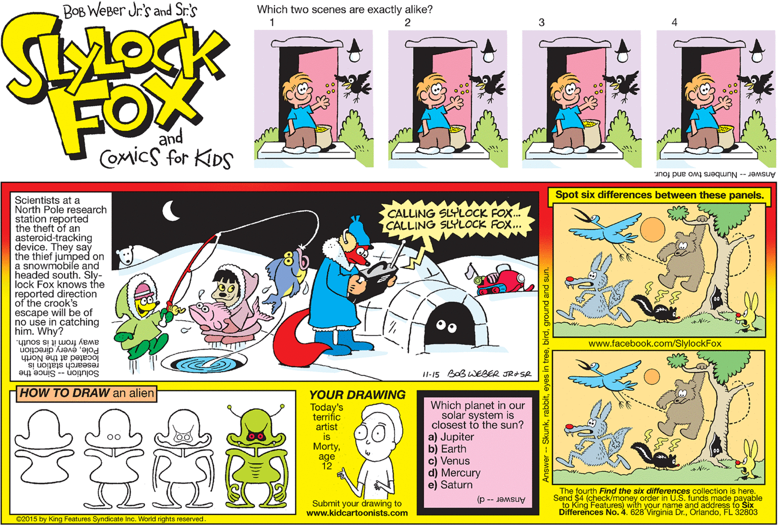 Slylock Fox Comic Strip 2015-11-15 | Comics Kingdom