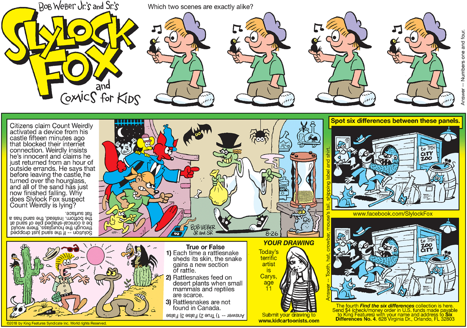 Slylock Fox Comic Strip 2018-08-26 | Comics Kingdom