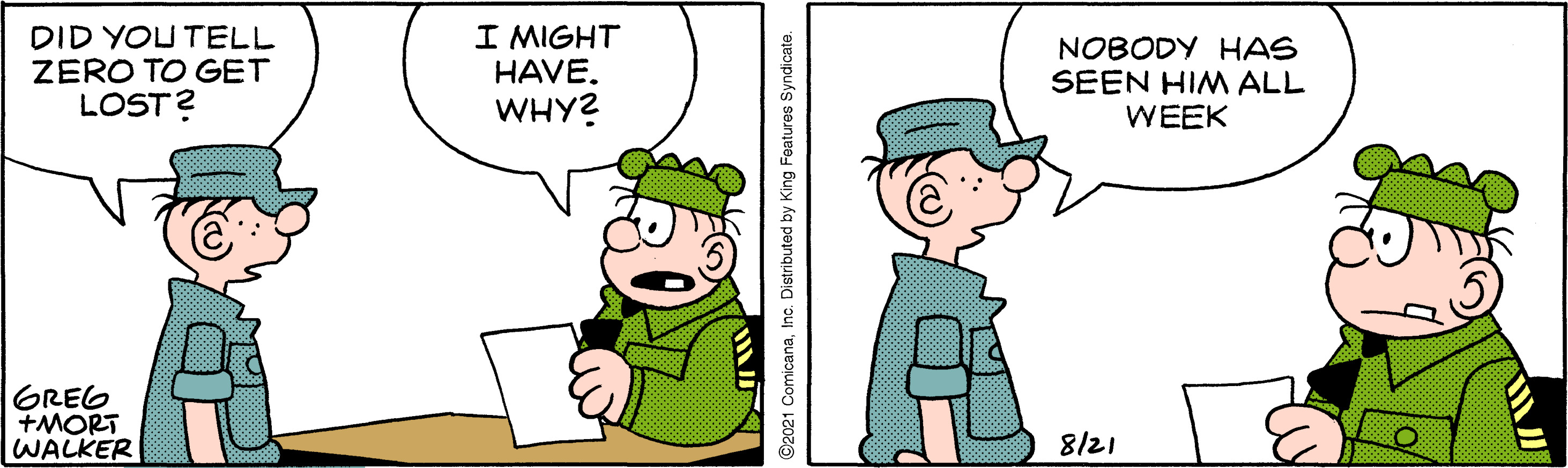 Beetle Bailey Comic Strip 2021-08-21 | Comics Kingdom