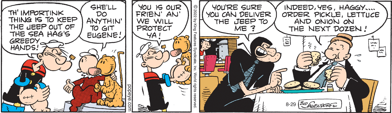 Popeye Comic Strip 2022-08-29 | Comics Kingdom