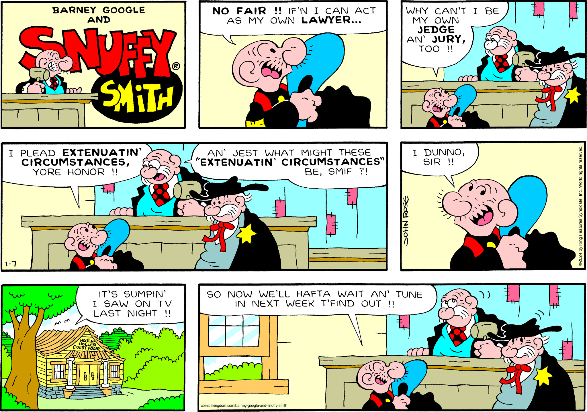 Barney Google And Snuffy Smith Comic Strip 2024-01-07 | Comics Kingdom