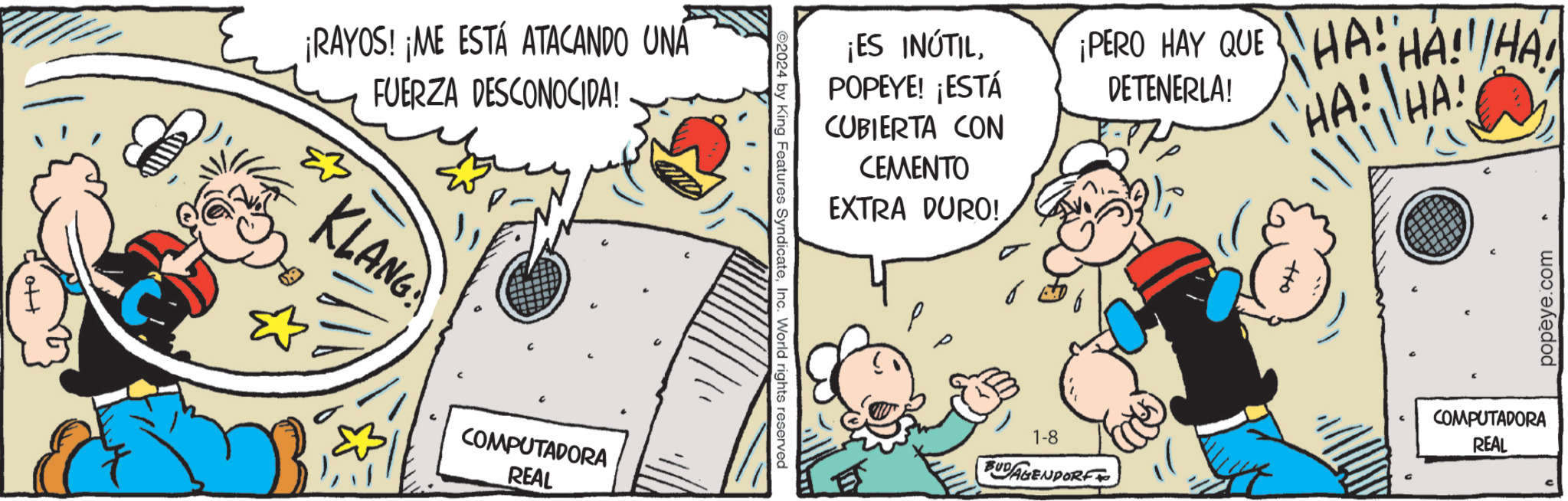 Popeye Comic Strip 2024-01-29 | Comics Kingdom