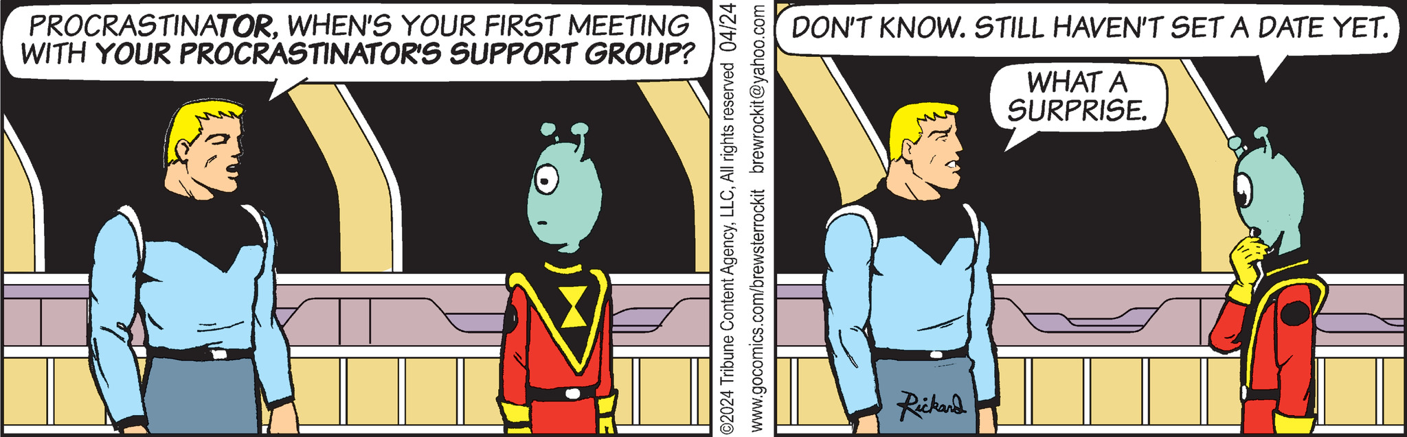 Brewster Rockit: Space Guy! Comic Strip 2024-04-24 | Comics Kingdom