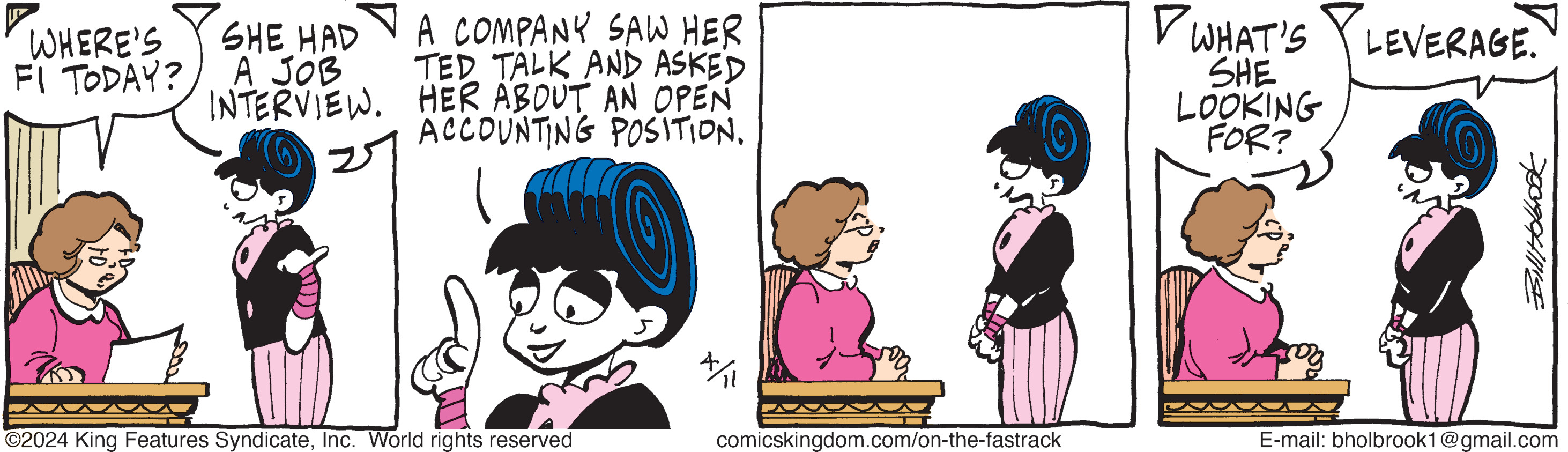 On The Fastrack Comic Strip 2024-04-11 | Comics Kingdom