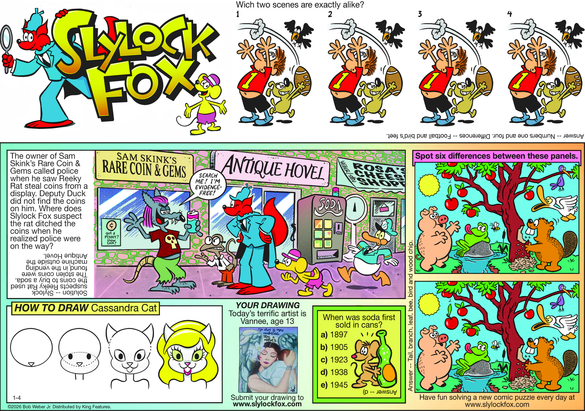 Slylock Fox Comic Strip 2026-01-04 | Comics Kingdom