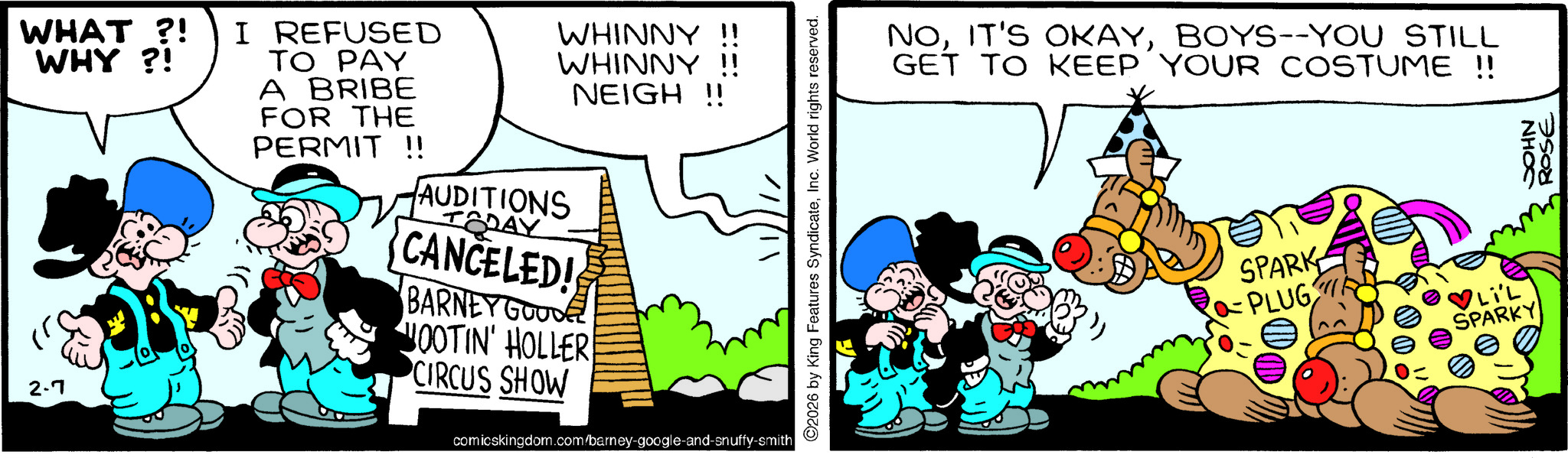Barney Google And Snuffy Smith Comic Strip 2026-02-07 | Comics Kingdom