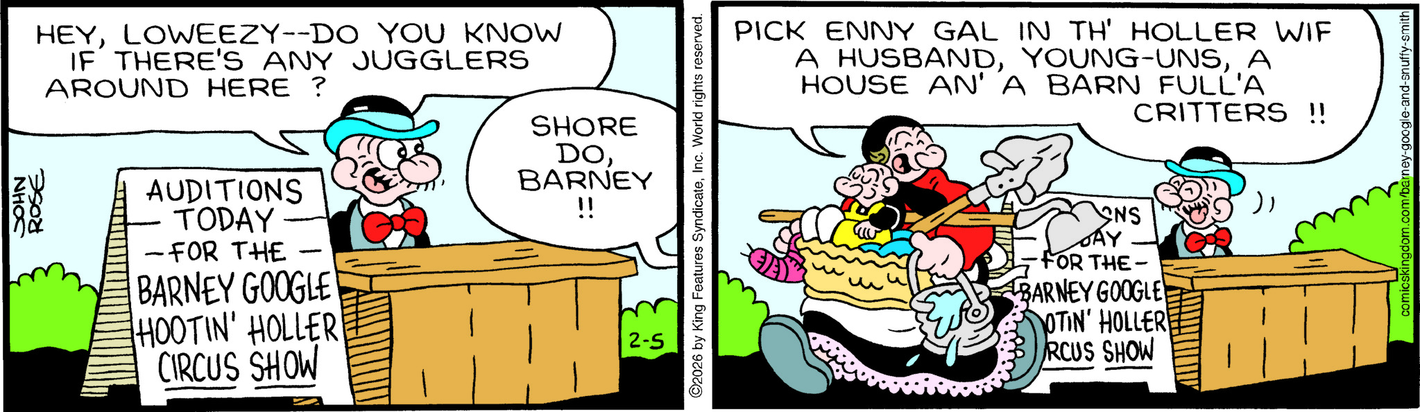 Barney Google And Snuffy Smith Comic Strip 2026-02-05 | Comics Kingdom